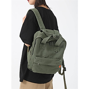 MaxxCloud Vintage Canvas Backpack Daypack Tote Satchel Hiking Knapsack Travel Backpack Handbag Purse Rucksack(583 Olive)