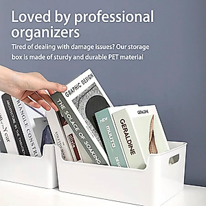 Pantry Organization and Storage Baskets,White Plastic Storage Bin,Open Storage Organizing Bins for Classroom, Office, School, Shelves,Bins Pantry Organizer,Pack of 1,Medium,Large (13.39”x9.45”x5.51”)