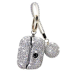Luxurious Rhinestone AirPods pro Case, Protective Bling Diamonds AirPod pro Charging Protective Case Cover for Apple I10/I12 TWS (Silver-pro)