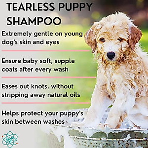 PET CARE Sciences 16 fl oz Tearless Puppy Shampoo and Conditioner - Anti Itch Dog Shampoo Sensitive Skin - Coconut Oil Oatmeal Pet Shampoo for Puppies