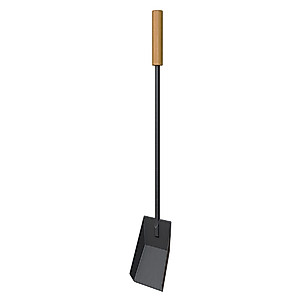 TheRackCo. - Fireplace Tools Set with Metal Base and Wood Handle, Broom, Shovel and Poker