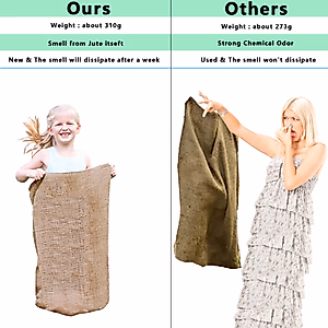 Alytree 4 Pack Burlap Potato Sack Race Bags, 24"x40" Outdoor Lawn Games for Kids & Adults, Outside yard games for Birthday Party, Field Day Family Reunion, Carnival, Easter, Halloween, 4th of July