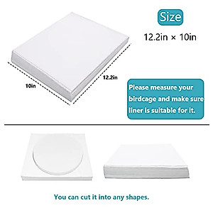 RUBY.Q Bird Cage Liner Papers, 100/200 Sheets Non-Woven Bird Cage Liners, Precut Absorbent Bird Cage Paper Liners Pet Animal Cages Cushion for Bird Parrot