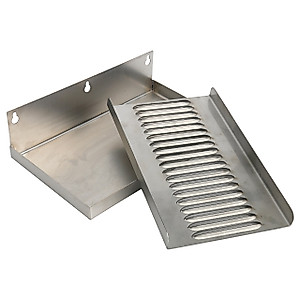 YaeBrew 10 Inch Draft Beer Wall Mount Drip Tray - Stainless Steel - No Drain