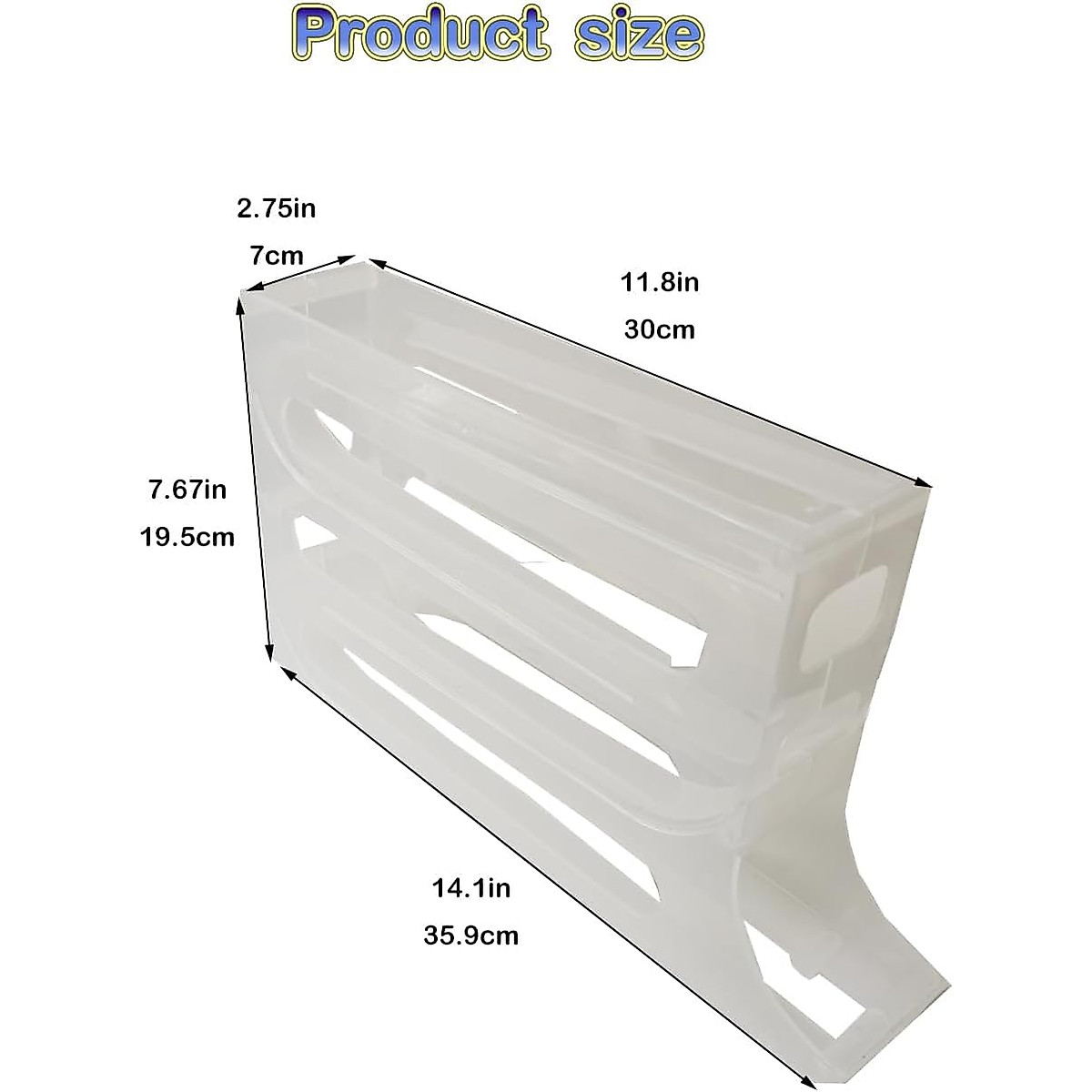 30 Eggs Egg Holder for Fridge,4 Tiers Egg Holder for Fridge,Auto Rolling Fridge Egg Organizer for Refrigerator,Space-Saving Egg Dispenser Holder,Fridge Egg Rack, Egg Storage Rack for Kitchen(White)