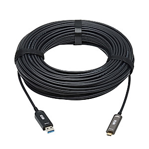 Tripp Lite Long Distance USB-A to USB-C Cable, 98 Feet / 30 Meters, 10 Gbps Data, Charging , Fiber Active Cable, Supports only USB 3.2 Gen 2, Male-to-Male, 3-Year Warranty (U428F-30M-D3)