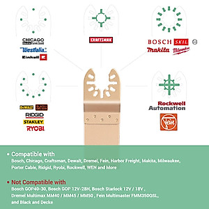 Diamond Oscillating Tool Blades, Ohuhu 7PCS Universal Grit Multitool Saw Blades Set for Tile Grout Mortar Concrete Masonry Removal