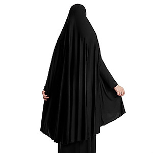 Lenmipot Women Muslim Hijab Cover Islamic Khimar Long Salah Clothes Prayer Hijab