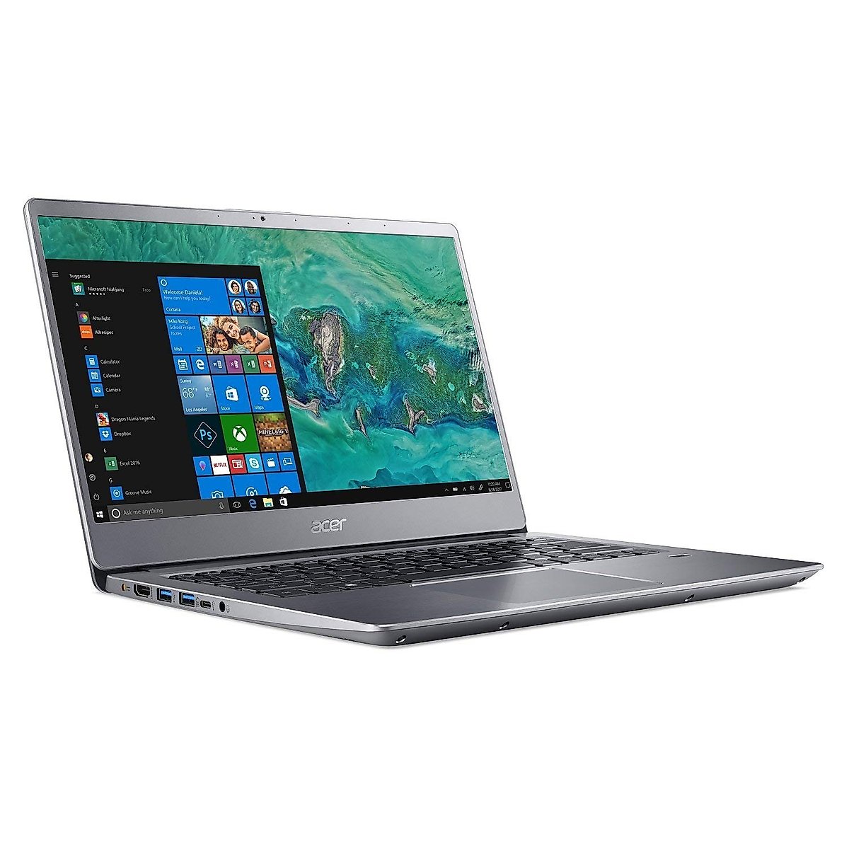acer Premium Swift 3 Laptop, 14" LED-Backlit Widescreen FHD IPS Display, Intel Core i5-8250U Processor up to 3.4GHz (>i7-7500u), 8 GB DDR4, 256 GB SSD, Fingerprint Reader, Win10, Silver