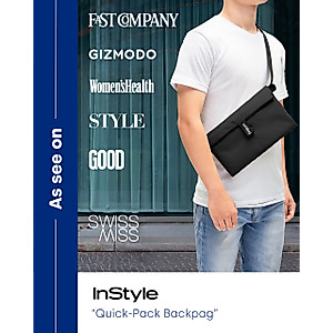 Notabag Crossbody bag (black) – All in one tote bag, handbag, fanny pack & belt bag – Innovative design made from recycled materials – Crossbody bag men and women – Versatile cross body bag