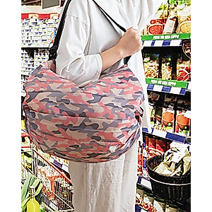 WEIBYEDAN Reusable Grocery Bags,Foldable Portable Shopping Bags,Large Capacity Picnic camping bag Tote Bag