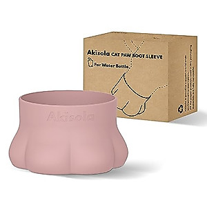 ORIHILL x Akisola Cat Paw Boot Sleeve, Silicone Bottom Cover Bumper for Water Bottle,Suitable for 40Oz Hydro Flask,Simple Modern and Stanley Tumbler,Stanley Silicone Boot (Pink Dusk)