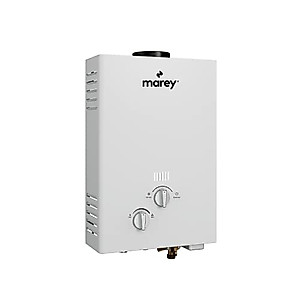 MAREY GA10FLP 2.64 GPM, 68,240 BTU's LP Gas Flow activated Gas Tankless Water Heater, White