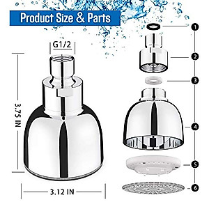 Shower Head With Lights, High Pressure Led Shower Head, 7 Color Changing Rainfall LED Fixed ShowerHead for Bathroom, Luxury Chrome Flow Rain ShowerHead Angle-adjustable for Kids Adult