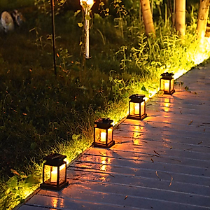 JF-XUAN Solar Light 1/2 Packs Solar Powered LED Lantern Lights aterproof Outdoor Garden Light Hang Lamp with Clip for Home Garden Decoration D30 Powered Spotlight