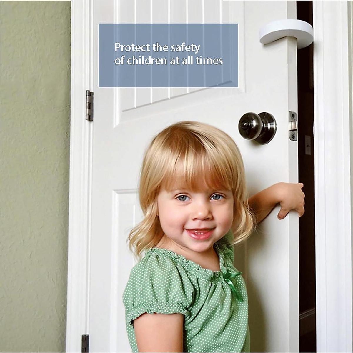 Finger Pinch Guard(6pack) Buddy Baby Proofing Doors Foam Door Stopper Prevents Fingers Injuries Baby or Pet from Getting Locked in Room Child Safety（White）