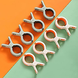 Kirmoo Beach Towel Clips for Beach, Pool & Cruise Chairs 8 Pack Large Plastic Windproof Clothes Pins Quilt Blanket Clip Holders (White and Green)