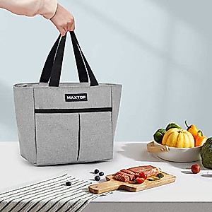 MAXTOP Lunch Bags for Women,Insulated Thermal Lunch Tote Bag,Lunch Box with Front Pocket for Office Work Picnic Shopping