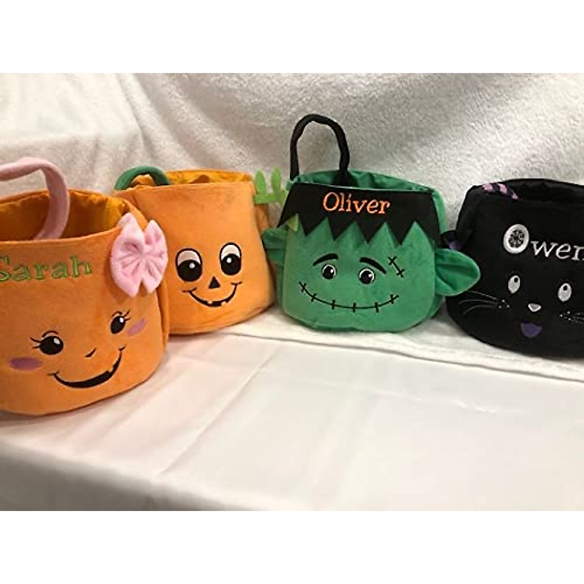 Embroidered Personalized Halloween Basket Trick or Treat customized Bucket