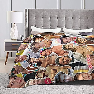 Blanket Brad Pitt Soft and Comfortable Warm Fleece Blanket for Sofa,Office Bed car Camp Couch Cozy Plush Throw Blankets Beach Blankets