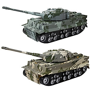 Kidplokio Remote Control Army Military War RC Tank with Lights Sounds, Assorted Camo, Boys, Ages 3+