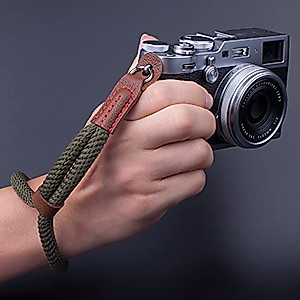 VKO Green Soft Camera Wrist Strap, Hand Strap Compatible with Fujifilm X-T30 X-T4 X-T3 X100F X-T20 X-T2 X-Pro2 X-E2 X30 X100T A6100 A6600 A6400 A6000 Cameras Adjustable Safety Handstrap