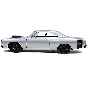Jada Toys Bigtime Muscle 1:24 1970 Plymouth Roadrunner Die-cast Silver, Toys for Kids and Adults
