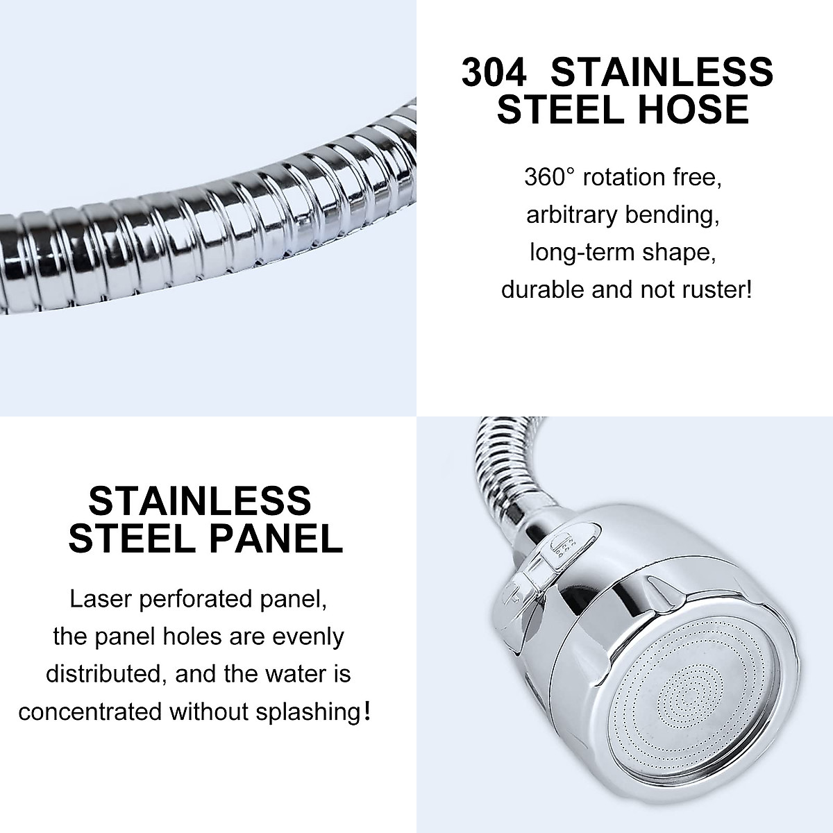 Sink Faucet Attachment, Movable Kithchen Faucet Head 360° Rotatable Faucet Sprayer Head Replacement Water Saving Faucet Extender,Anti -Splash,3 Modes, Chrome Faucet Head for Kitchen and Bathroom