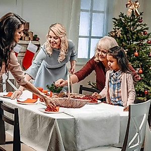 AerWo Faux Fur Christmas Table Runner, Winter Snowy White Table Runner for White Christmas Holiday Table Decoration 72 x 15 Inch