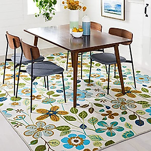 SAFAVIEH Four Seasons Collection 5' x 7' Ivory/Multi FRS429A Hand-Hooked Floral Area Rug