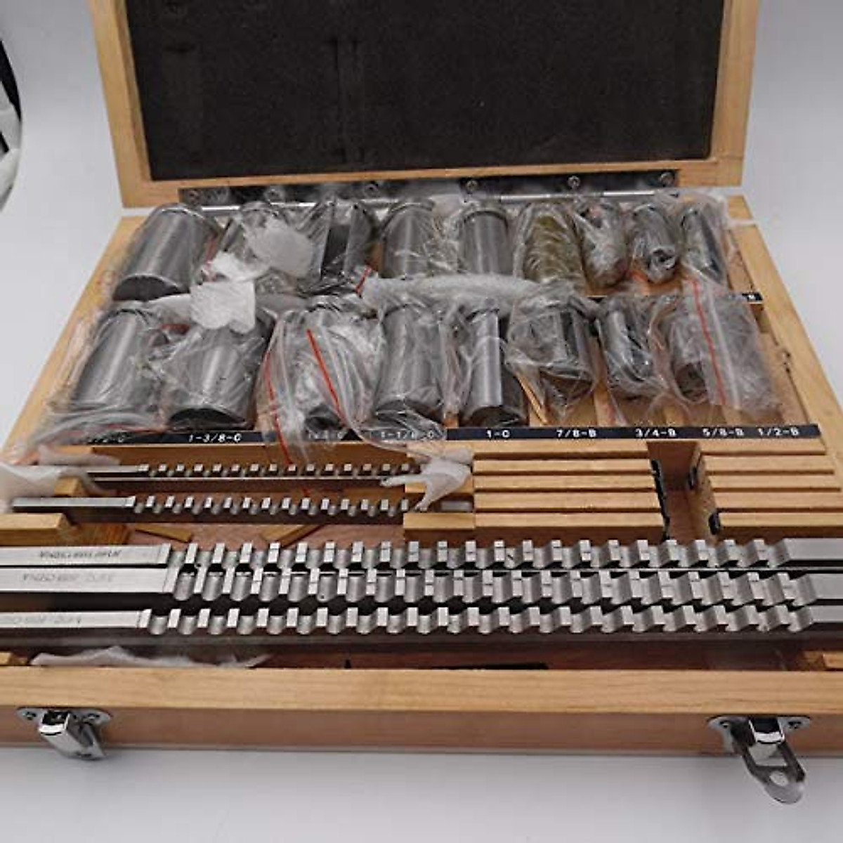 Keyway Broach Sets 30Pcs HSS Inch Industrial Tools for Lathe, B -1/8", B - 3/16", C - 1/4", C - 3/8", C - 5/16" Teeth Keyway Size