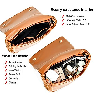 Herald Quilted Pillow Shoulder Bag for Women with Chunky Chain Padded Puffer Puffy Trendy Ruched Crossbody Handbag Side Purse (Medium Size)