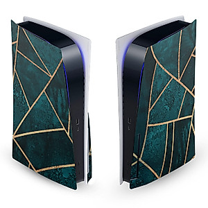 Head Case Designs Officially Licensed Elisabeth Fredriksson Deep Teal Stone Art Mix Matte Vinyl Faceplate Sticker Gaming Skin Case Cover Compatible with Sony Playstation 5 PS5 Disc Edition Console