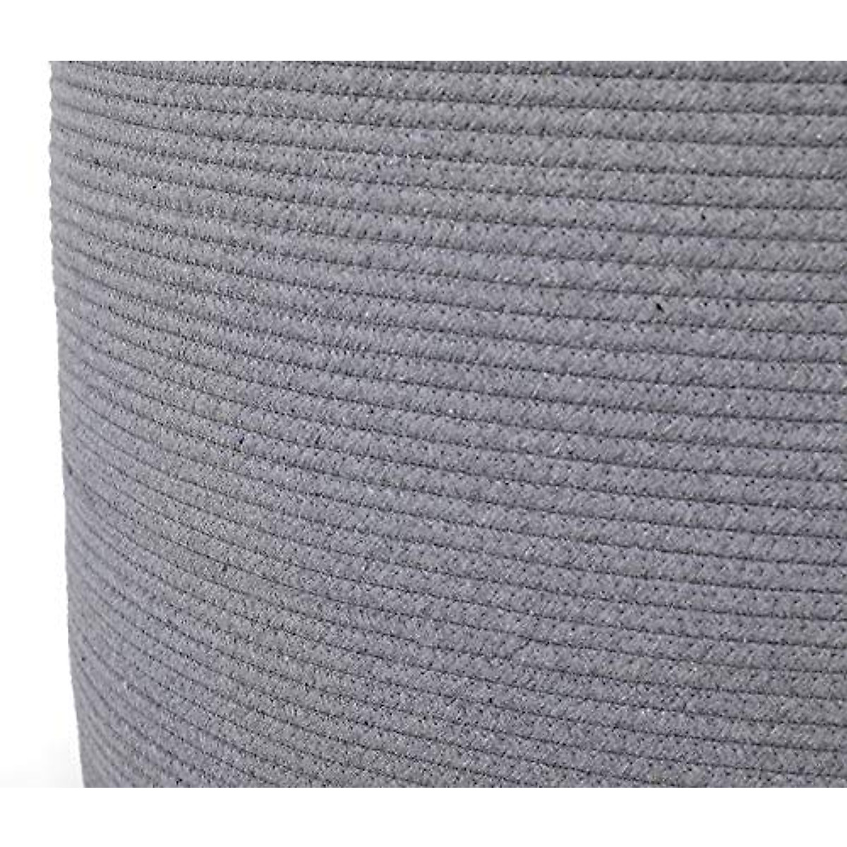 24" x 24" x 17" Max Size Large Cotton Rope Basket, Extra Large Storage Basket, Woven Laundry Hamper, Cloth Storage Bin, for Blankets Clothes Towels Pillows in Living Room, Full Grey