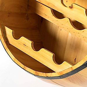 Vintiquewise Wooden Hanging Wine Barrel Wine Rack