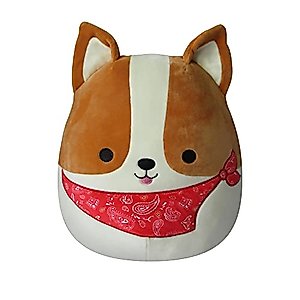 Squishmallows Original 12-Inch Reginald Corgi with Red Bandana - Medium-Sized Ultrasoft Official Jazwares Plush