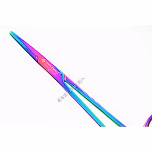 SET OF 2 HEMOSTAT FORCEPS 5" CURVED & STRAIGHT SERRATED PREMIUM GERMAN STAINLESS VETERINARY INSTRUMENT (CYNAMED)