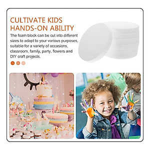 EXCEART 16pcs White Foam disc Round Foam Circles Round Cake Pans Craft Foam Circles Cake Making Training Supplies Craft DIY Foams DIY Foam Circle Foams Cake Tray Christmas Fudge Child