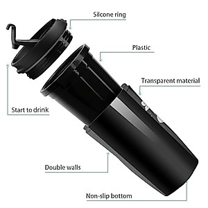 Yin-Yang Japanese Fish Travel Coffee Mug Reusable Coffee Cup Tumbler with Lid for Outdoor 250ml