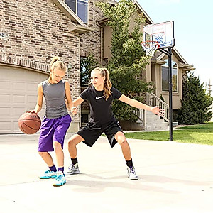 Lifetime 1008 Adjustable In-Ground Basketball Hoop, 44-Inch Backboard, Red/White/Blue