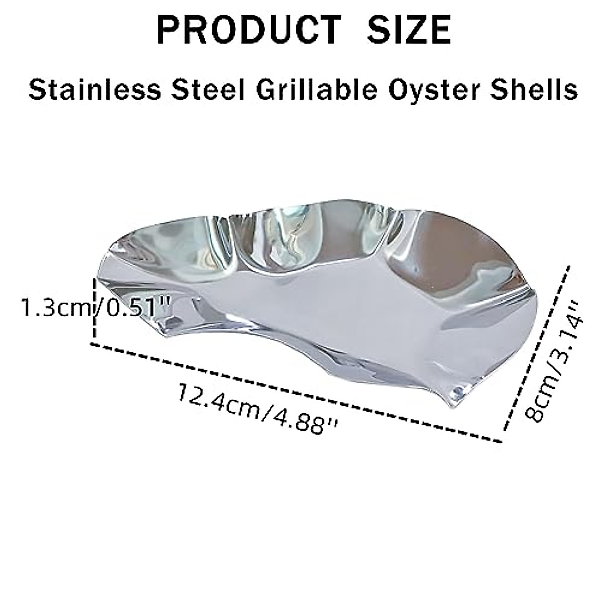 Blavna Stainless Steel Grillable Oyster Shells, Reusable Clam Shells Scallop Shells, Large Oyster Grilling Shell Pan for Baking Oyster, Clam, Scallop, Shrimp, Crab Cakes, Eggs, Appetizers, Seafood