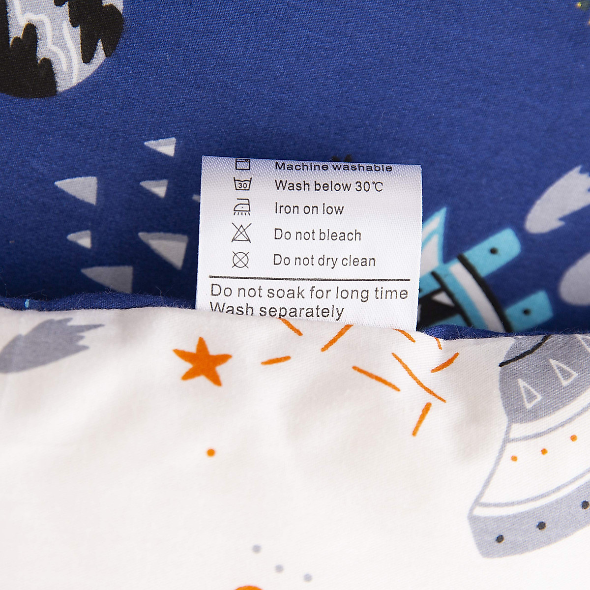 Brandream Baby Boys Crib Bedding Sets Outer Space Nursery Bedding Rocket & Planet 6 Piece Galaxy Cradle Blanket Set Baby Infant Newborn Navy White Cotton Bedding