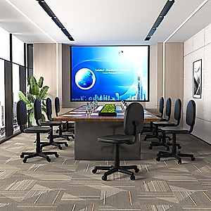 VECELO Small Office Chair, Computer Desk Chair Low-Backrest PU Leather NO Armrests Ergonomic,with 360°Quiet Swivels Adjustable Height for Home Office Study Room,Black