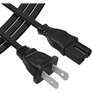 Xzrucst AC in Power Cord Cable for Panasonic DMR Series DVD VHS Combo Player-Recorder Dmr-e20 Dmr-e20d Dmr-e50 Dmr-e60s Dmr-e65 Dmr-e50p Dmr-e80h Dmr-e85h Dmr-e85hp Dmr-e100h