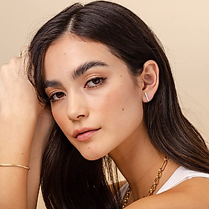 PAVOI 14K Yellow Gold Plated 925 Sterling Silver Post CZ Bar Earrings | PAVOI Stud Earrings | Stud Earrings For Women