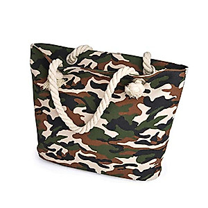 Premium Camouflage Canvas Tote Shoulder Bag Handbag
