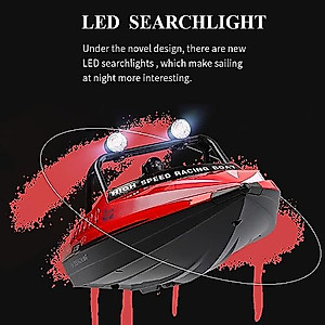 AUTO CARE WLtoys WL917 RC Boat for Pools and Lakes 2.4G High Speed Racing Boat 370 Carbon Brush Motor 16 km/h Model Electric Radio Remote Control Jet Boat Gifts(Red)