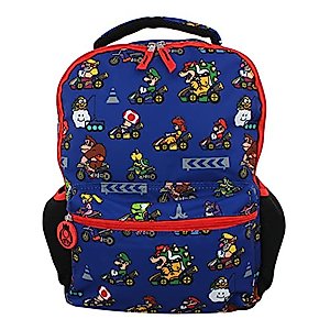 Nintendo Mario Kart Boys Girls Teen 16 Inch School Backpack (Blue, One Size)
