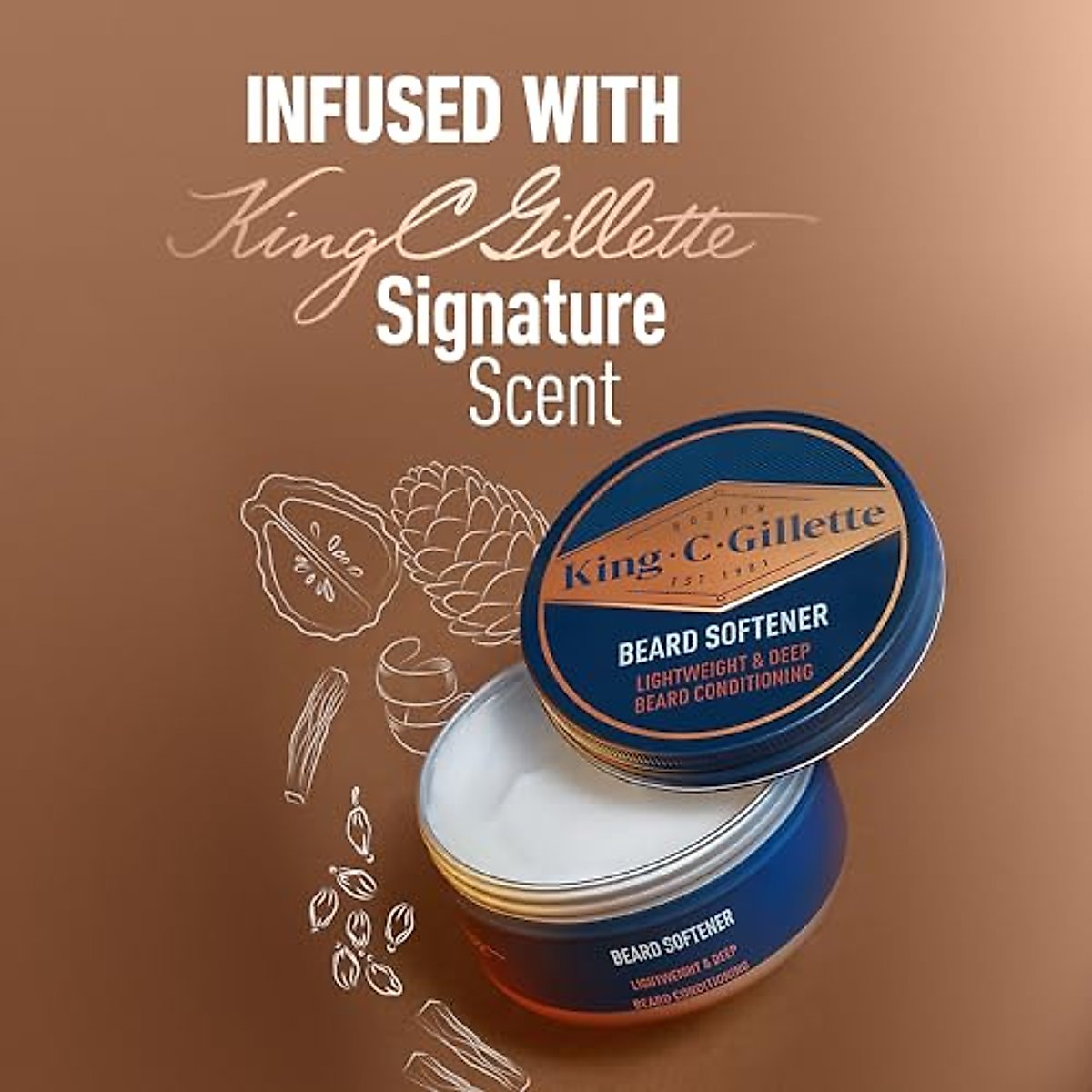 King C. Gillette Soft Beard Balm, Deep Conditioning with Cocoa Butter, Argan Oil and Shea Butter