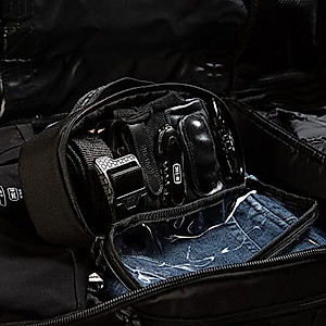 M-Tac Elite Bag Organizer Transparent Medium - Tactical Clear Durable Pouch with Zipper, Handle and Nylon Mesh Bottom (10.2 x 4.3 inches, Black)